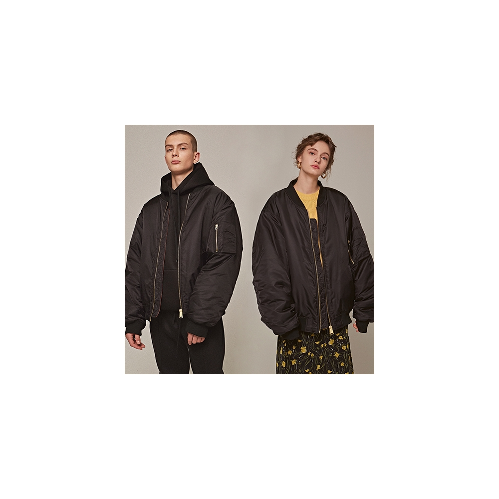 WIZWID:위즈위드 - [YAN13:얀13]Trendy Over Ma-1 Jacket_Black