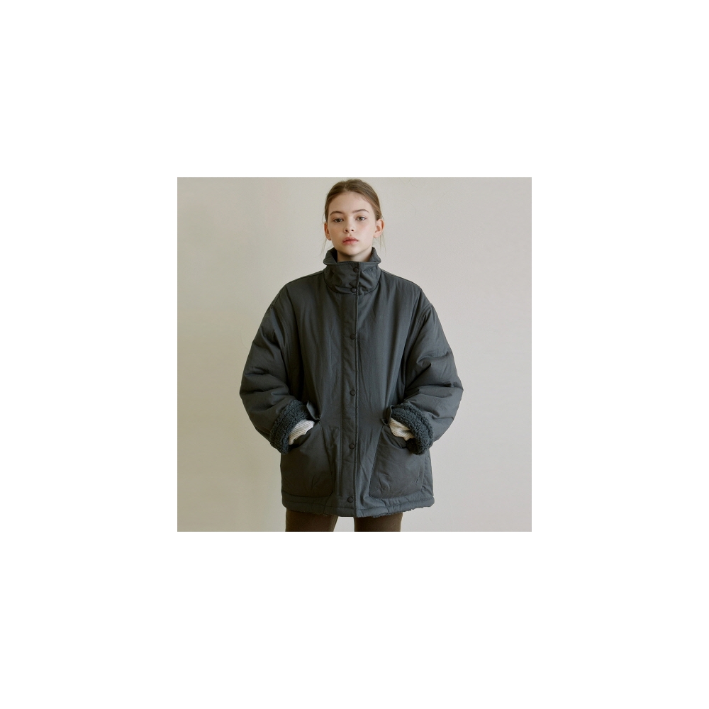 WIZWID:위즈위드 - [YAN13:얀13][30%할인]BOA FLEECE PADDING JACKET_CHARCOAL